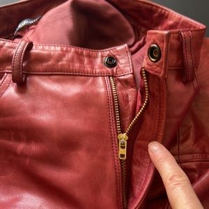 Earl Jeans | Pants & Jumpsuits | 999 Vintage Deep Red 10 Leather Pants ...